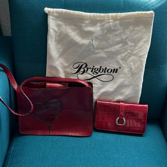 Brighton | Bags | Brighton Red Heart Purse Wallet Bundle | Poshmark